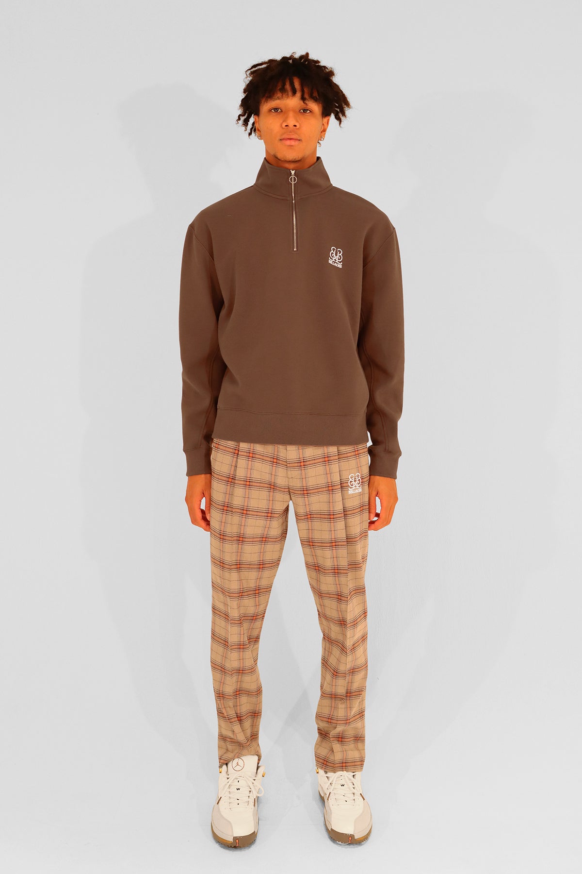 EMBLEM LS ZIP MOCKNECK - BROWN – BELLMORE